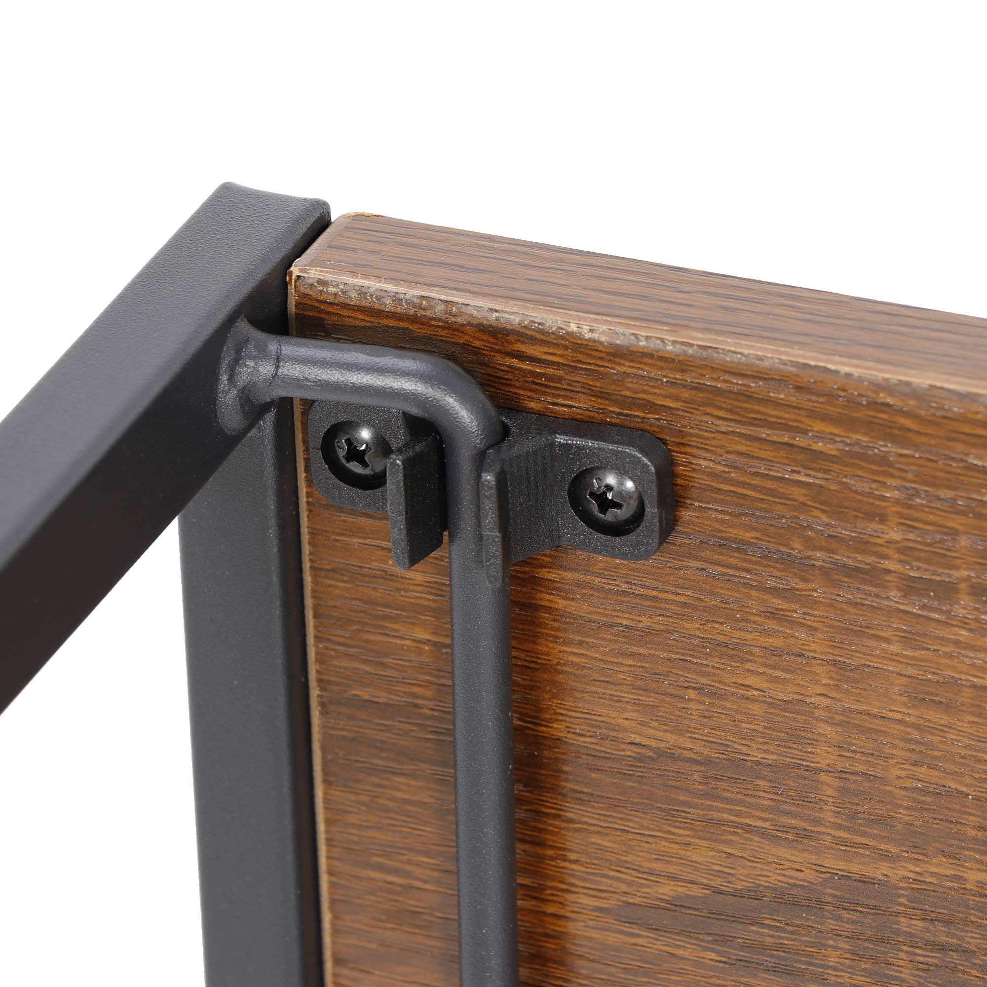 SUPER DEAL 40 inch Folding Computer Writing Desk Wood and Metal Study Desk, PC Laptop Home Office Study Table, Espresso