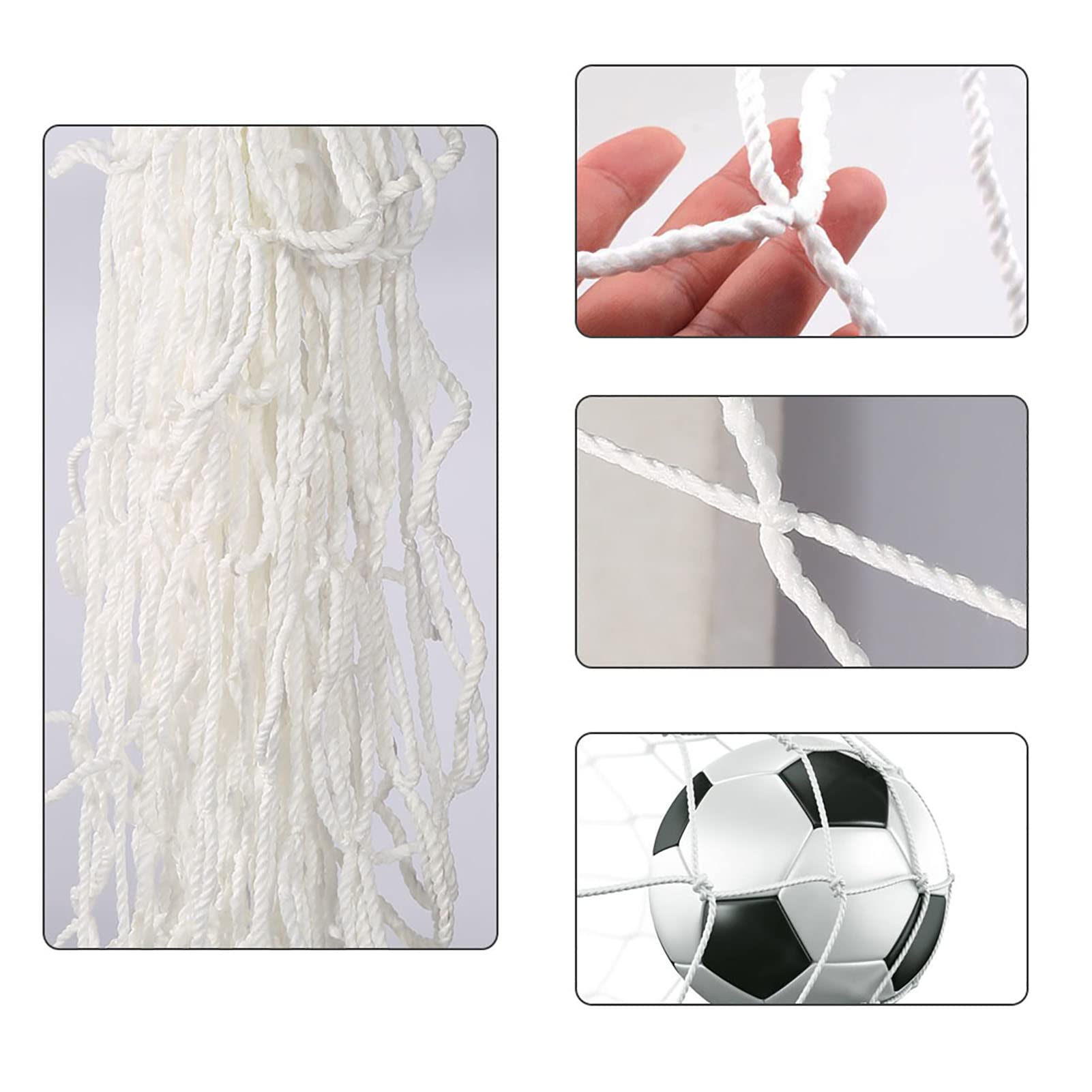 Soccer Goal Net,Full Size, 6 x 4ft / 8 x 6ft / 12 x 6ft / 24 x 8ft Soccer Goal Post Net for Sports Match Training(12X6FT)