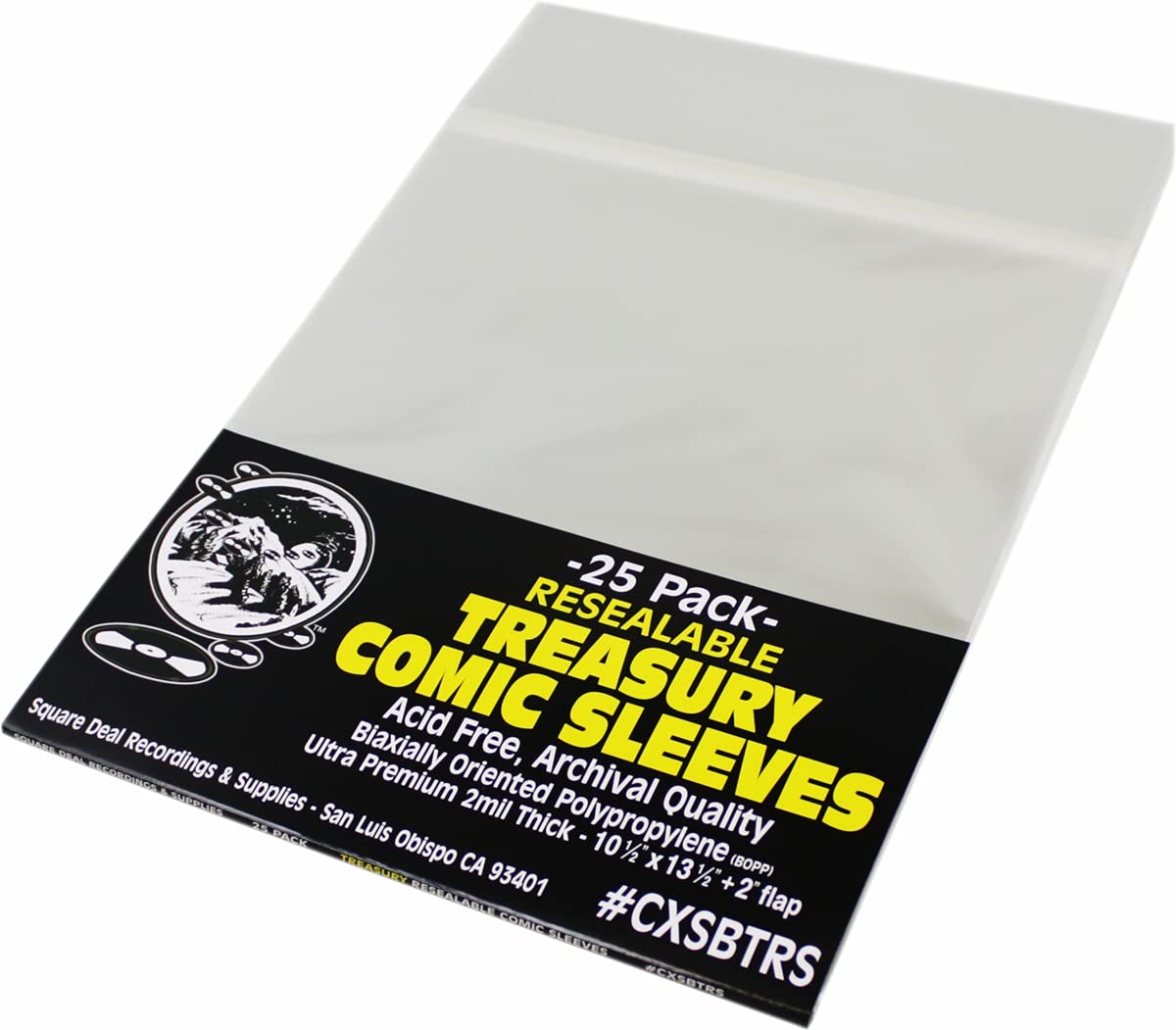 Treasury Size Comic Sleeves - Crystal Clear, Resealable, Archival Quality - Set of 25 #CXSBTRS