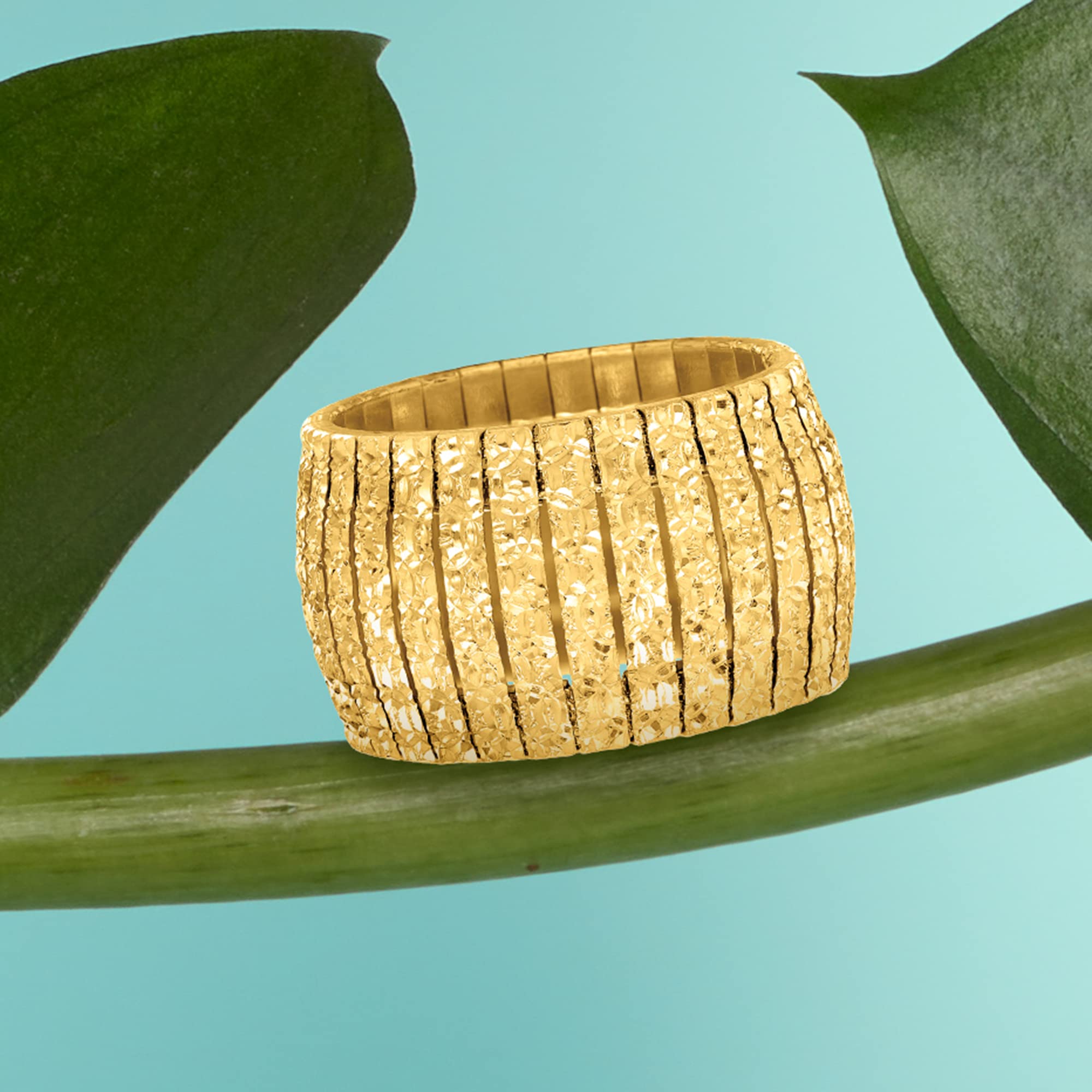 Ross-Simons Italian 18kt Yellow Gold Over Sterling Silver Cleopatra Ring. Size 5