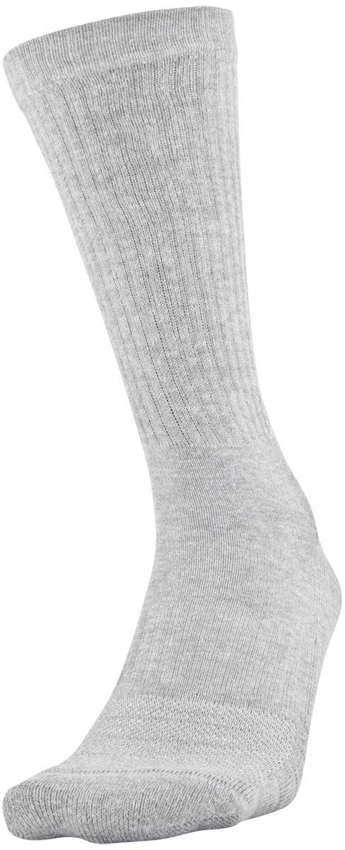 Under Armour Adult Training Cotton Crew Socks, Multipairs , True Gray Heather 2 (6-Pairs) , X-Large