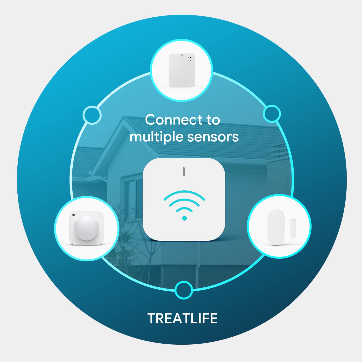 TREATLIFE Smart Water Leak Detector 4 Pack & Zigbee Hub Kits, Wireless Detector with Sensitive Leak and Drip Alert, Water Sensor Alarm for Home Basement, Kitchen, Bathroom