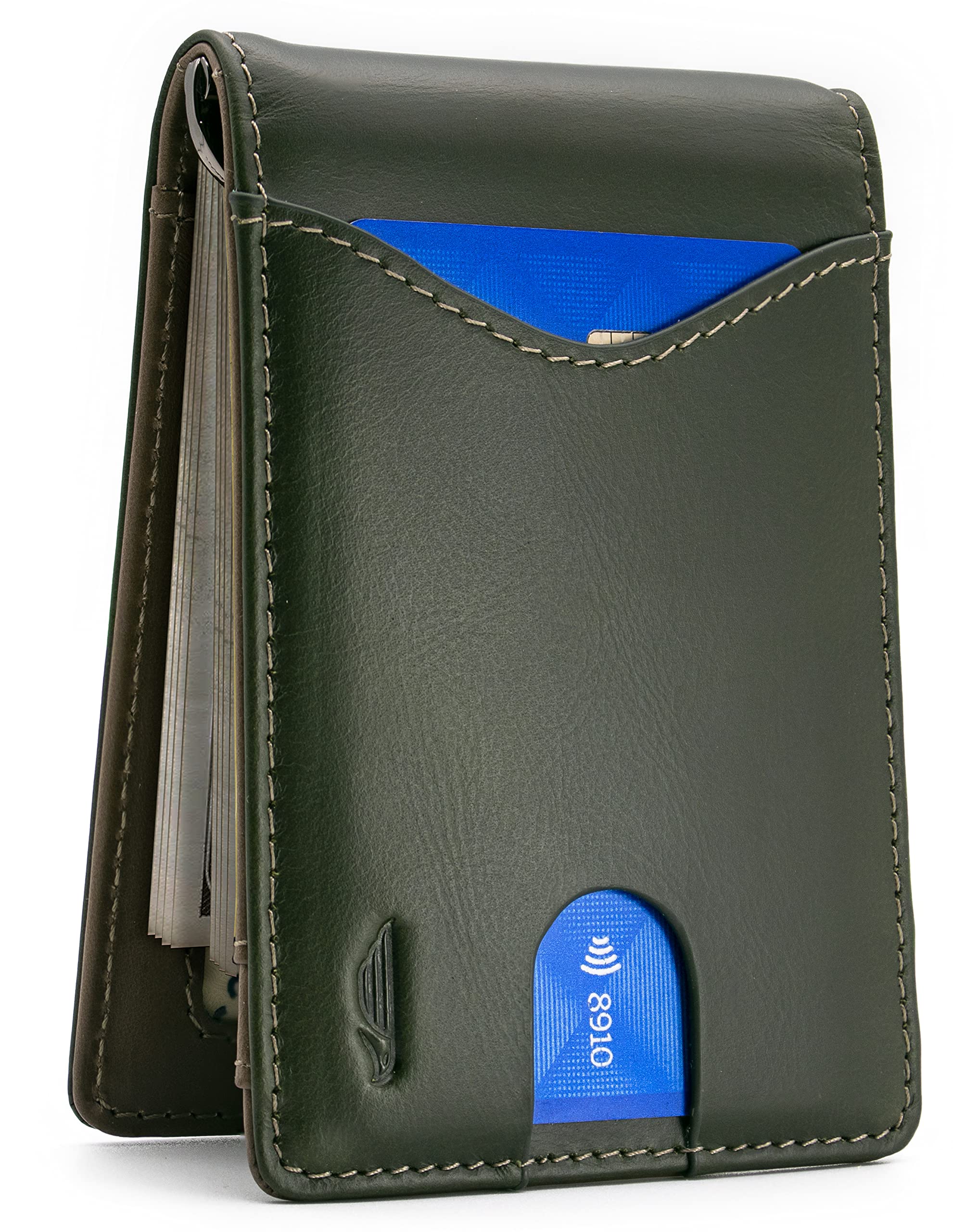 POCKT Slim Bifold Wallet for Men with Money Clip - Minimalist Leather RFID Blocking Front Pocket Mens Wallets | Deep Royal