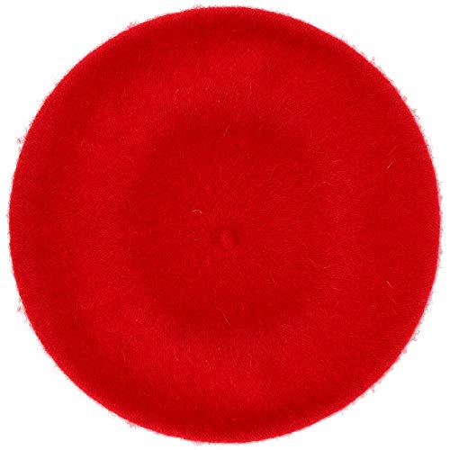 Skeleteen Red French Style Beret - Women's Classic Beret Hat For Casual Use - 1 Piece