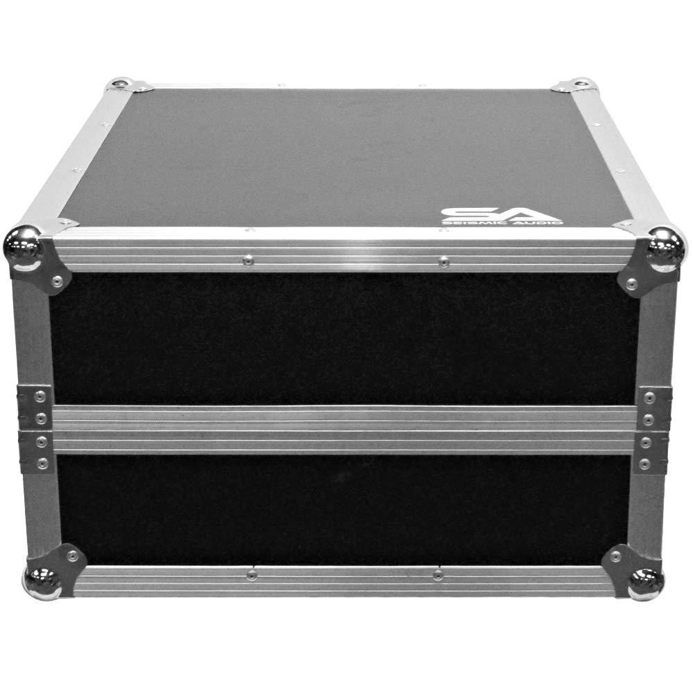 Seismic Audio - SATAC2x10 - Heavy Duty 2 Space ATA Rack Case with 10U DJ Mixer Top and Laptop Shelf - Pro Audio DJ Rack with Sliding Shelf