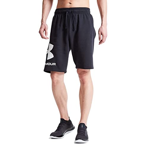 Under Armour Mens Rival Fleece Big Logo Shorts , Black (001)/Onyx White , 3X-Large