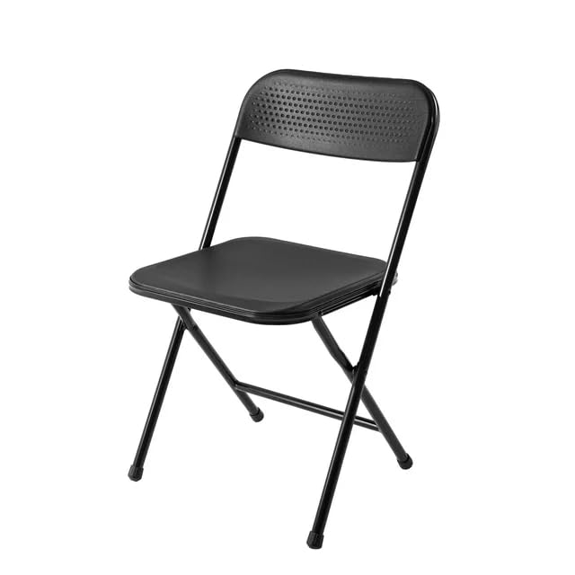 Thcbme 5 Piece Resin Card Table and Four Chairs Set, Black