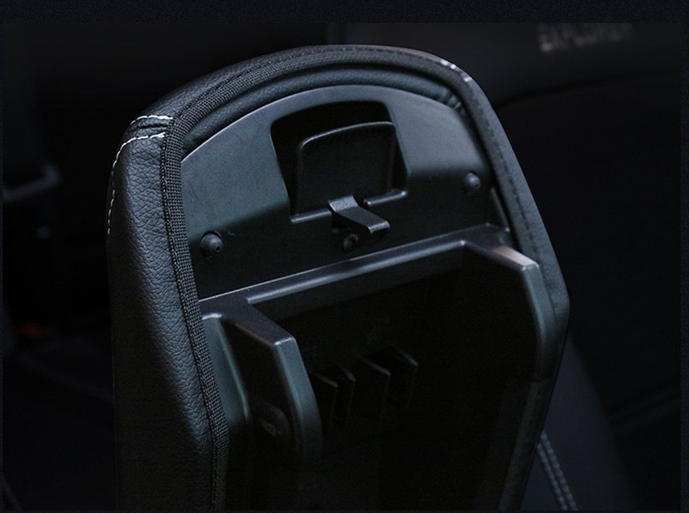 Salusy Center Console Armrest Storage Box Leather Protector Cover Compatible with Ford Explorer 2011 2012 2013 2014 2015 2016 2017 2018 2019