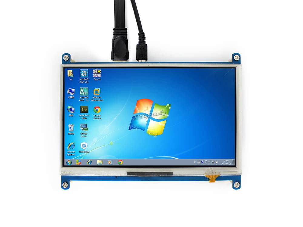 XYGStudy for Raspberry Pi 7 inch IPS 1024×600 Resistive Touch Screen Monitor LCD HDMI Interface SPI Supports Supports Mini PC Raspberry Pi 4B/3B+/3B/3A+/2B/B+/A+ Zero WH/Zero W/Zero