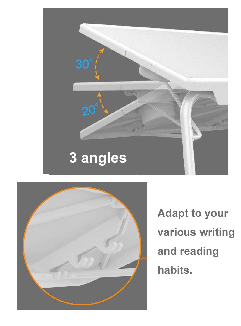 Table Mate II TV Tray Table - Folding TV Dinner Table, Couch Table Trays for Eating Snack Food, Stowaway Laptop Stand, Portable Bed Dinner Tray - Adjustable TV Table with 3 Angles, Cup Holder, White