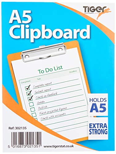 Tiger Stationery 302135 A5 Masonite Clipboard (Pack of 12)