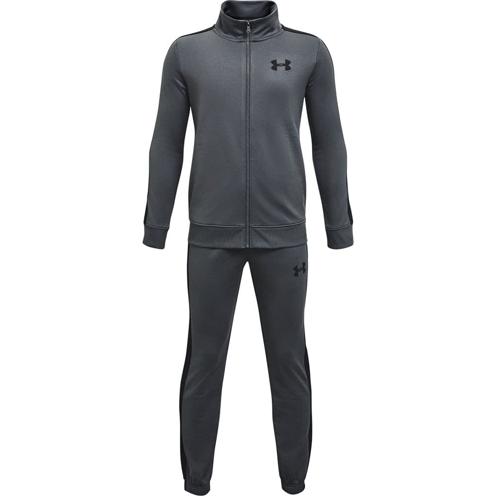 Under Armour Boys' Knit Track Suit, Pitch Gray (012)/Black, Youth Medium