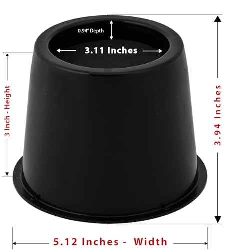 Utopia Bedding Bed Risers 3 Inch - 8 Pack - Round Furniture Risers with Top Anti-Slip Foam with Metal Plate & Bottom Rubber Pads - Bed Risers Heavy Duty for Sofa, Couch & Chair Lifts (Black)