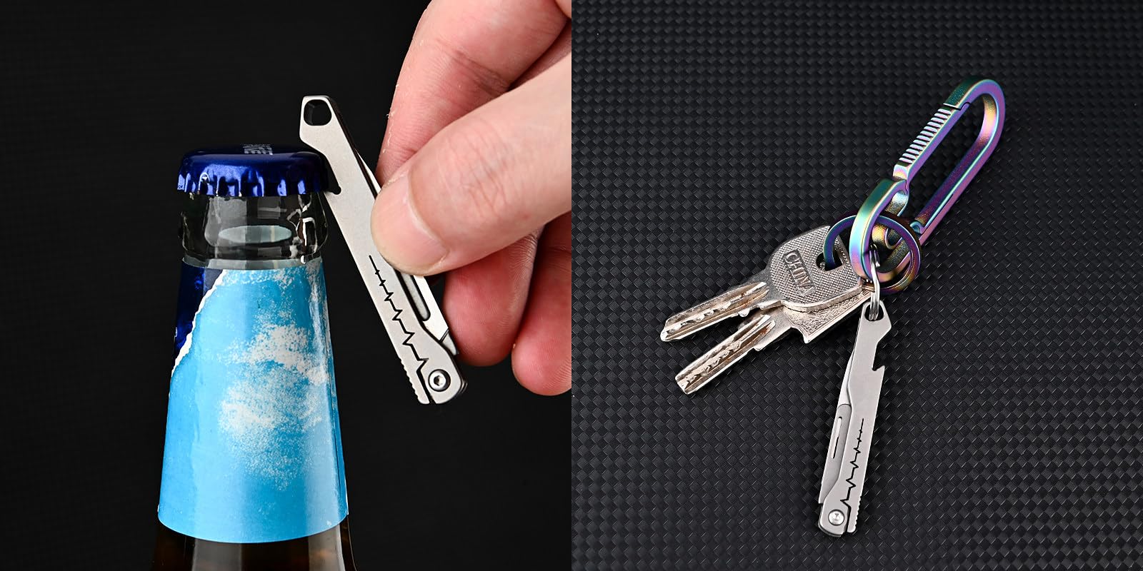 SZHOWORLD Titanium Alloy Keychain Utility Knife, Small Folding Pocket Knife for Women Men with Extra 10PCS #11 Blades