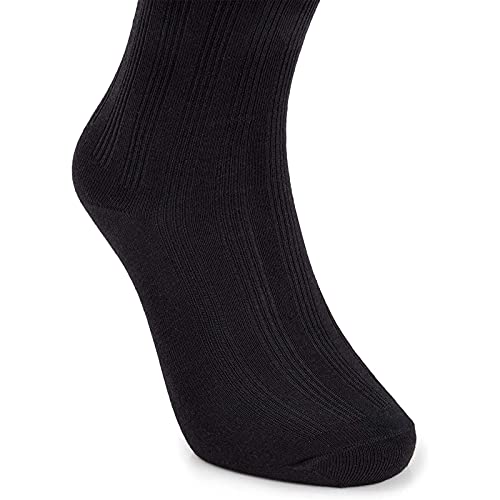 Zodaca Dress Socks for Women, Thin Pointelle Socks with Scallop Edge (Black, 7 Pairs)