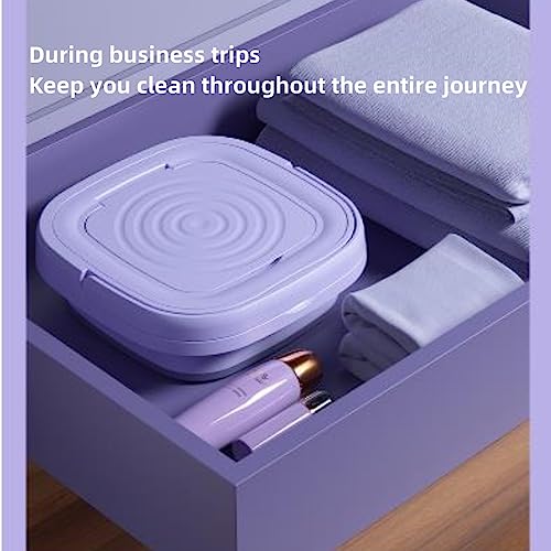 Portable Washing Machine,8L Large Capacity Foldable Washer,Portable Small Household Dormitory Washing Machine,Mini Telescopic Washer,Suitable for Apartments, Dormitories, Hotels (8L,Purple)
