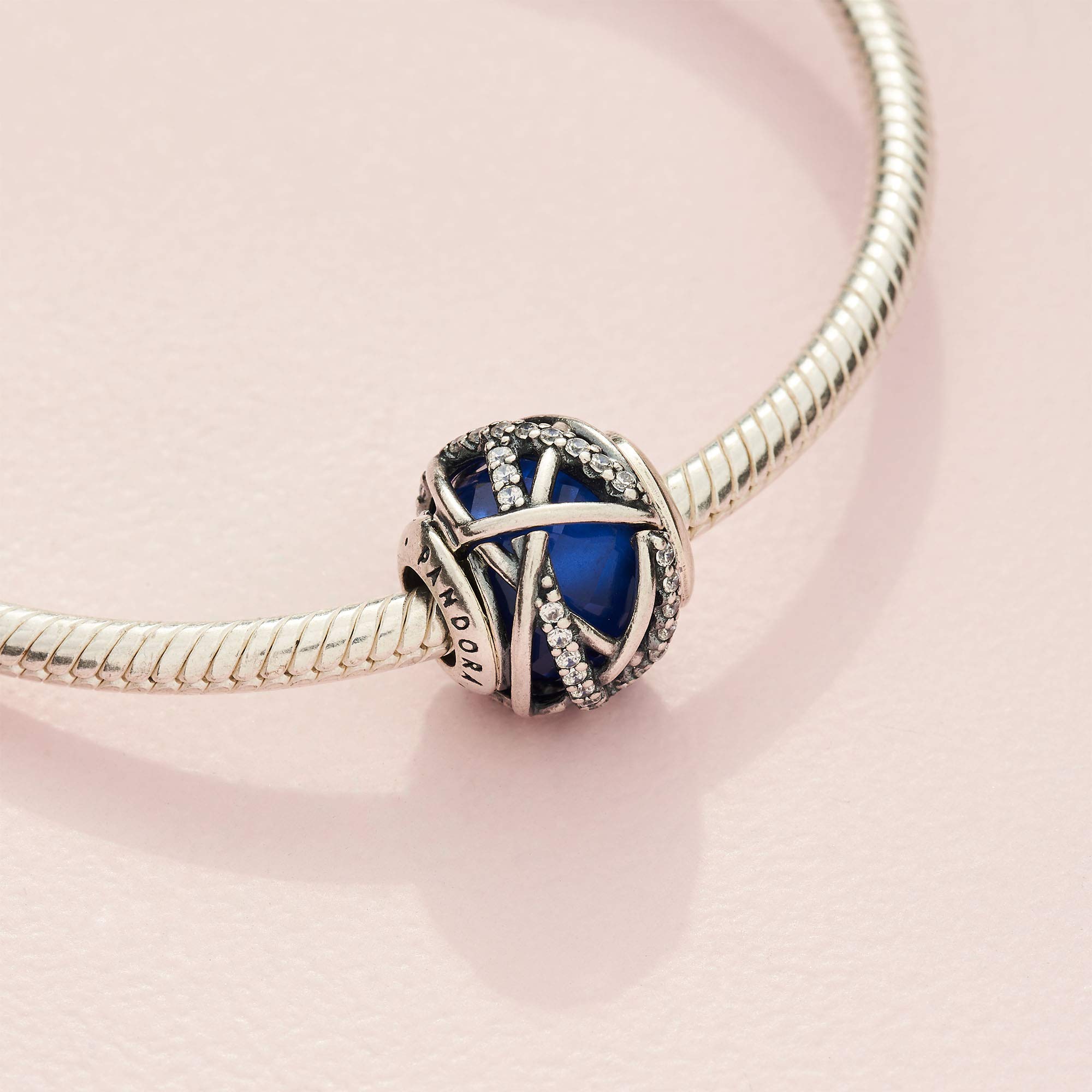 PANDORA Galaxy Charm, Sterling Silver, Royal Blue Crystal, Clear Cubic Zirconia, One Size