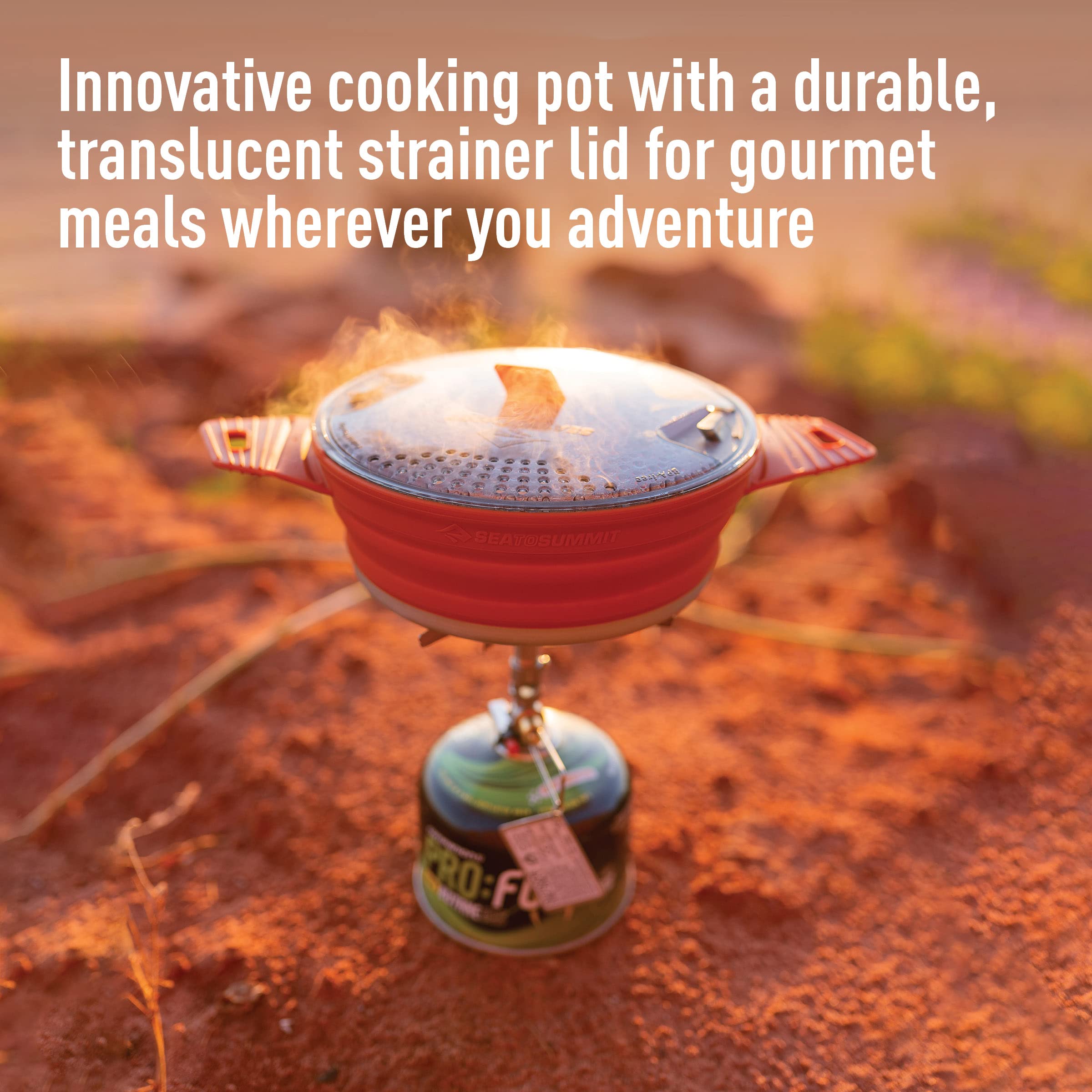 Sea to Summit X-Pot Collapsible Camping Cook Pot, 1.4 Liter - Orange