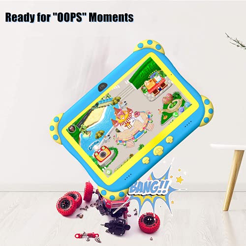 YINOCHE Toddler Tablet for Kids 7 inch Kids Tablet WiFi Kids Tablets 32G Android 10 Tablet for Toddlers Parental Control Children's Tablet with Kids Software Pre-Installed Kid-Proof Case (Blue)