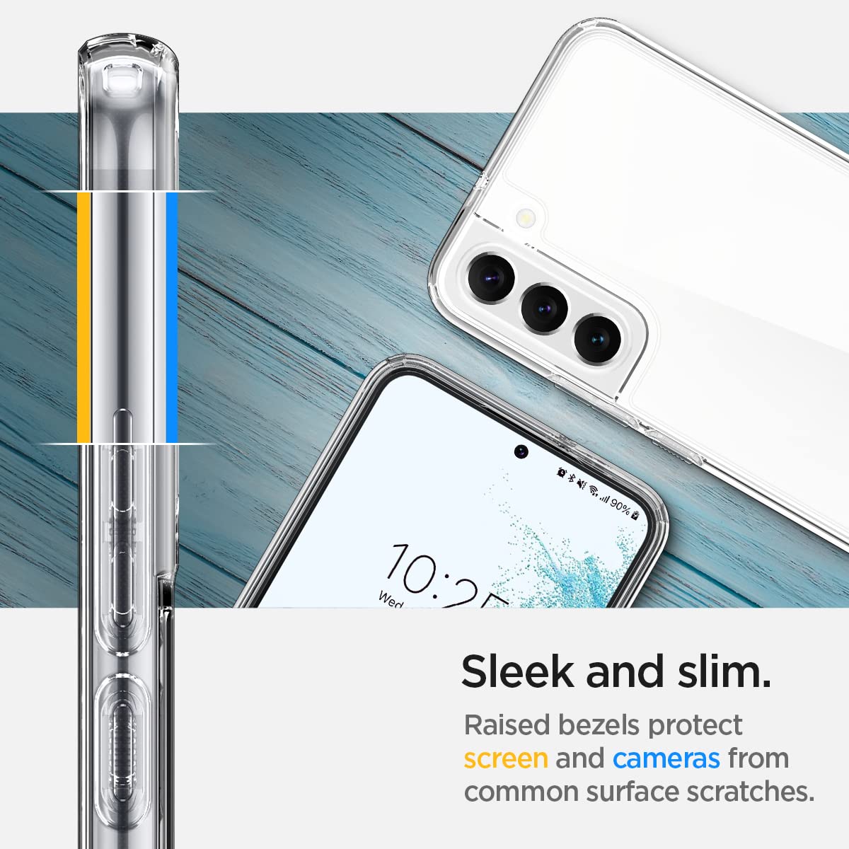 Spigen Ultra Hybrid S Designed for Galaxy S22 Plus Case (2022) - Crystal Clear
