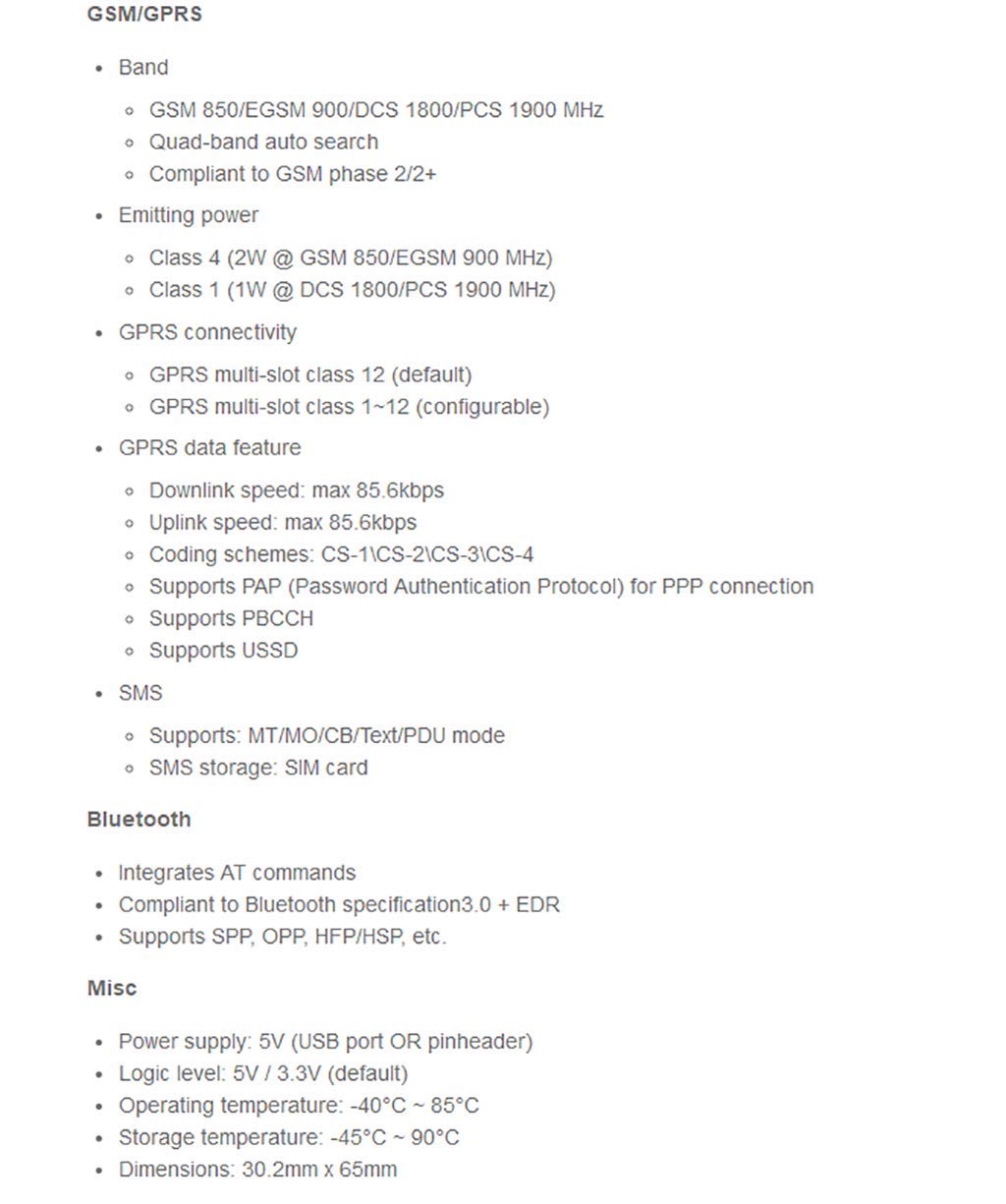 Raspberry Pi GSM/GPRS/Bluetooth HAT Based on SIM800C Supports SMS, GPRS, DTMF, HTTP, FTP, MMS, email for Band GSM 850/EGSM 900/DCS Compatible with Pi 2B/3B/3B+/4B/Zero/Zero W,Jetson Nano