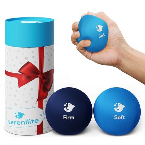 Serenilite Stress Balls for Adults, Anxiety Relief Items, Grip Strength Trainer, Meditation Accessories, Hand Grip Strengthener, Physical Therapy Equipment, Fidget Ball, Hand Grip Exerciser.