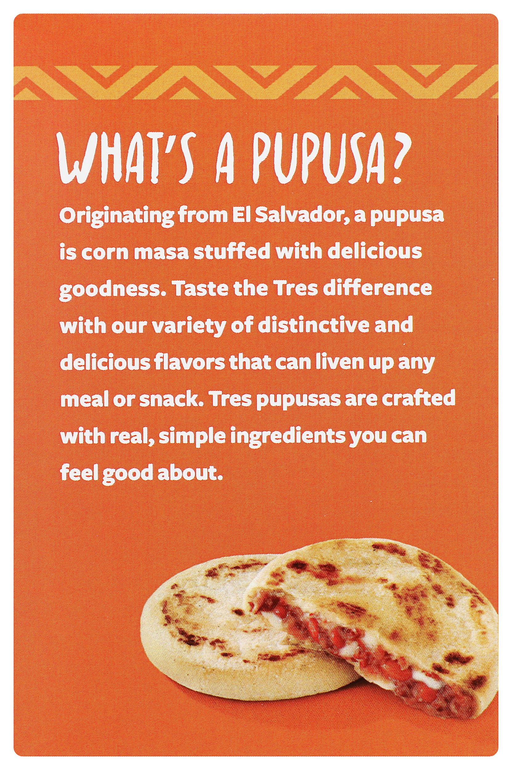 Tres Pupusas, Pinto Bean And Cheese Papusas, 10 Ounce