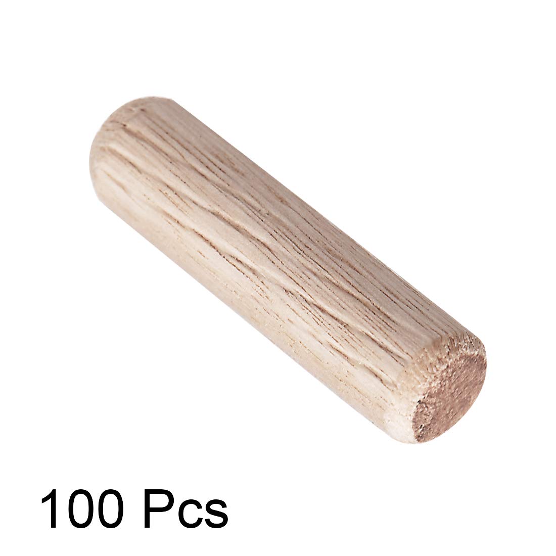 uxcell 0.31"x1.18"(8x30mm) Wooden Dowel Pin Wood Kiln Dried Fluted Beveled Hardwood 100pcs