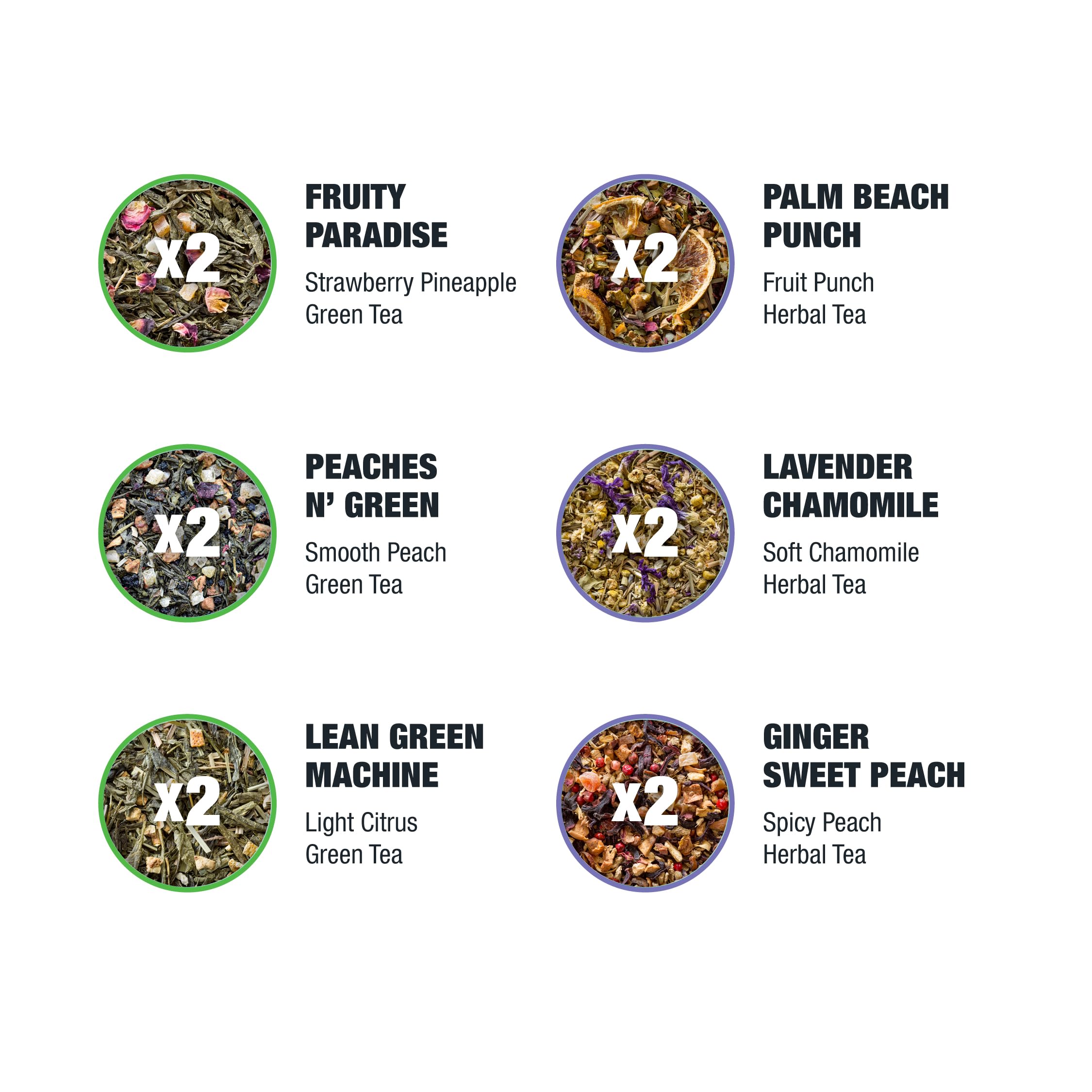 Tiesta Tea - 24 Pack Cold Brew Tea Variety | Premium Loose Leaf Iced Tea Blends | High to Non Caffeinated Iced Tea | Sample Set with 24 Cold Brew Tea Bags - Each Bag Brews One 64oz Pitcher