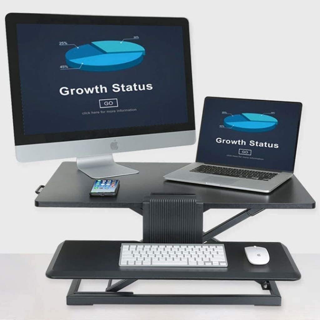 ZYF Keyboard Tray Desktop Splint Tray Keyboard Standing Desk Workstation Cubicles Corner Desk Riser Computer Riser Fit Dual Monitor with Removable Keyboard