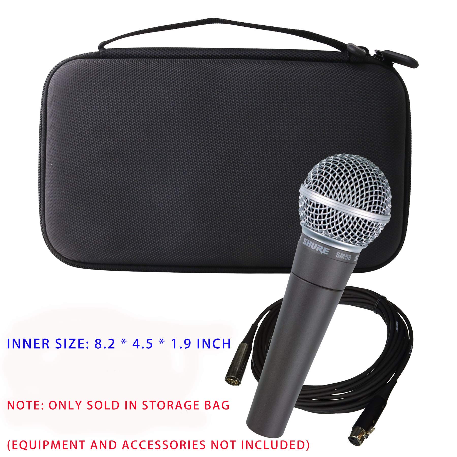 waiyu Hard EVA Carrying Case for Shure SM58 Cardioid Dynamic Vocal Microphone ,Shure Brand Multiple Models of Microphones Case