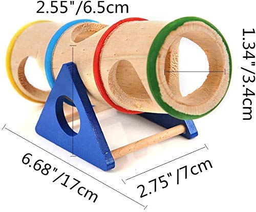 Rainbow Hamster Wooden Seesaw Tunnel Toy for Cage Excise for Small Pet Dwarf Rat Mouse Gerbil Chinchilla Guinea Pig (Seesaw Tunnel)