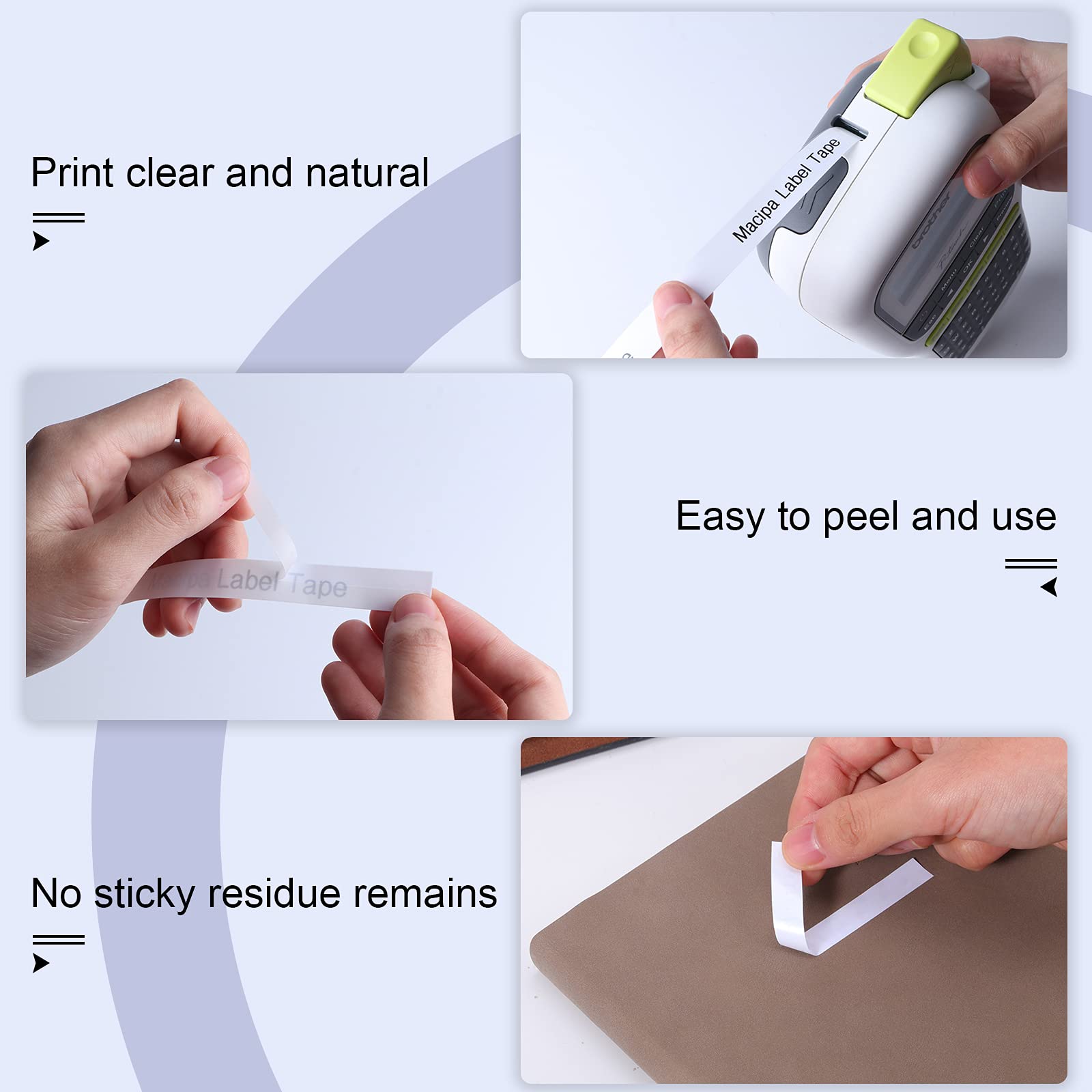 Replacement for 12mm 0.47" Brother Ptouch TZ Tape TZe-231 TZ-231, 1/2 inch Laminated Black on White, Compatible with P-Touch D210 PTD200 PT-1880 Label Maker, 5-Pack, by Macipa