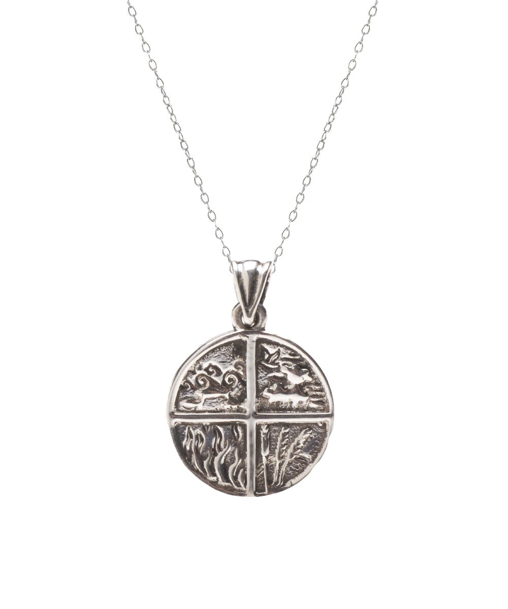 Sterling Silver Four Elements Pendant Necklace, 18"