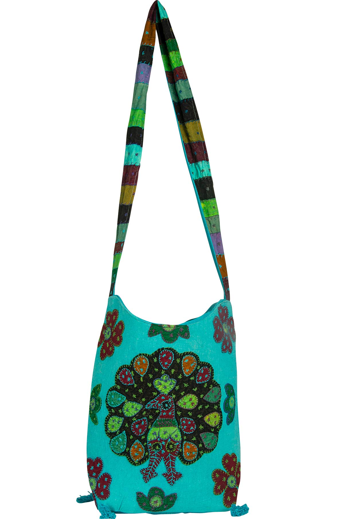 Tribe Azure Hobo Peacock Shoulder Bag Women Handbag Messenger Crossbody Casual Blue Sling Slouch Hippie