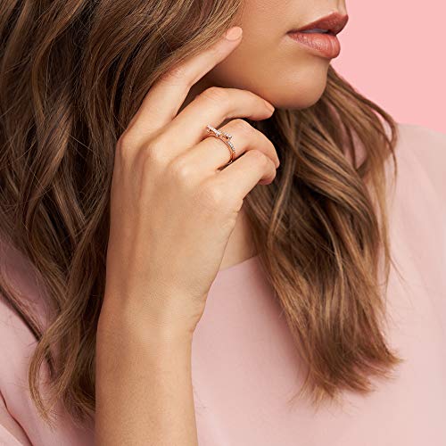 Pandora Jewelry Classic Bow Cubic Zirconia Ring in Pandora Rose, Size 6