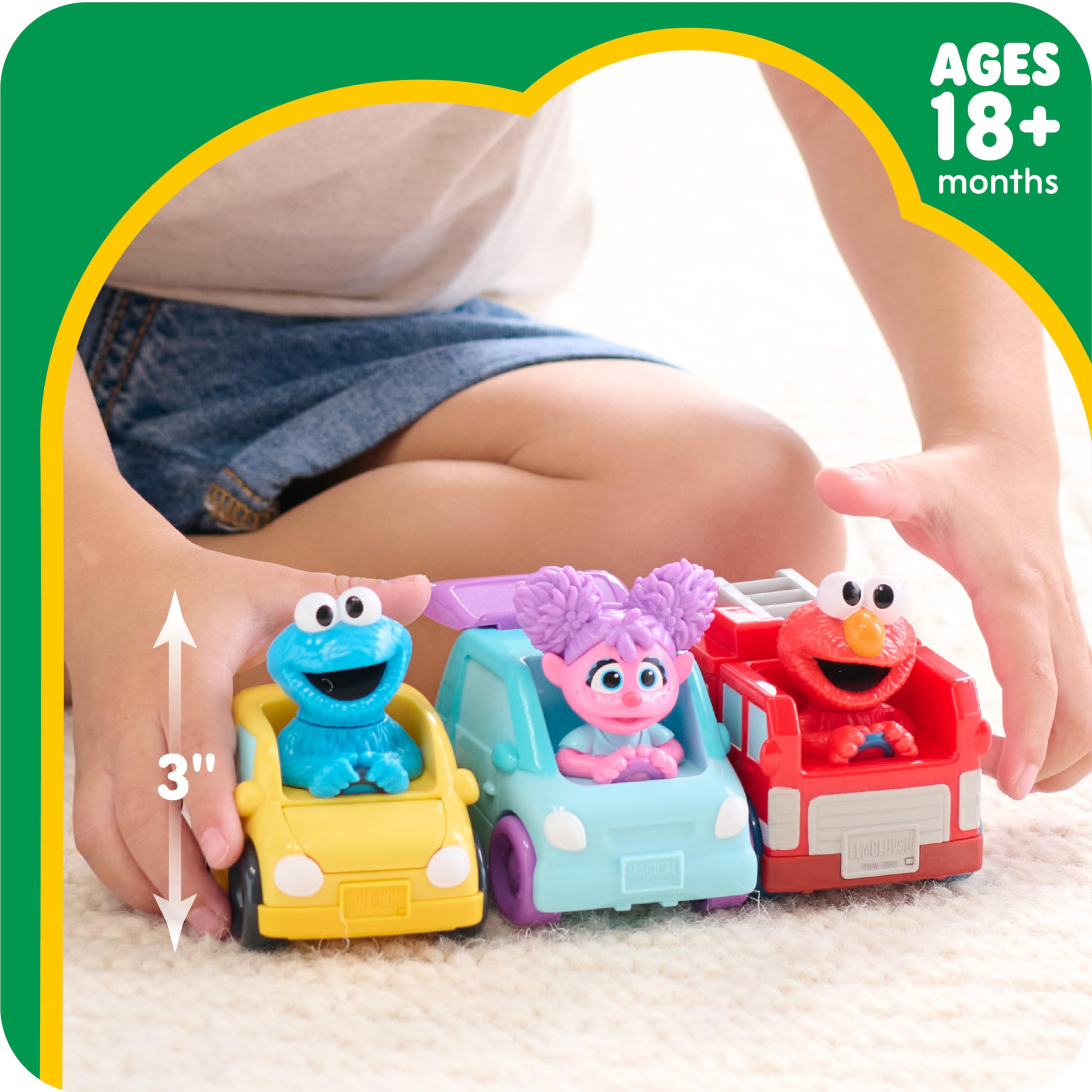 Sesame Street Twist and Pop Wheelies 3-Pack Preschool Toy Vehicles, Kids Toys for Ages 2 Up, Amazon Exclusive by Just Play