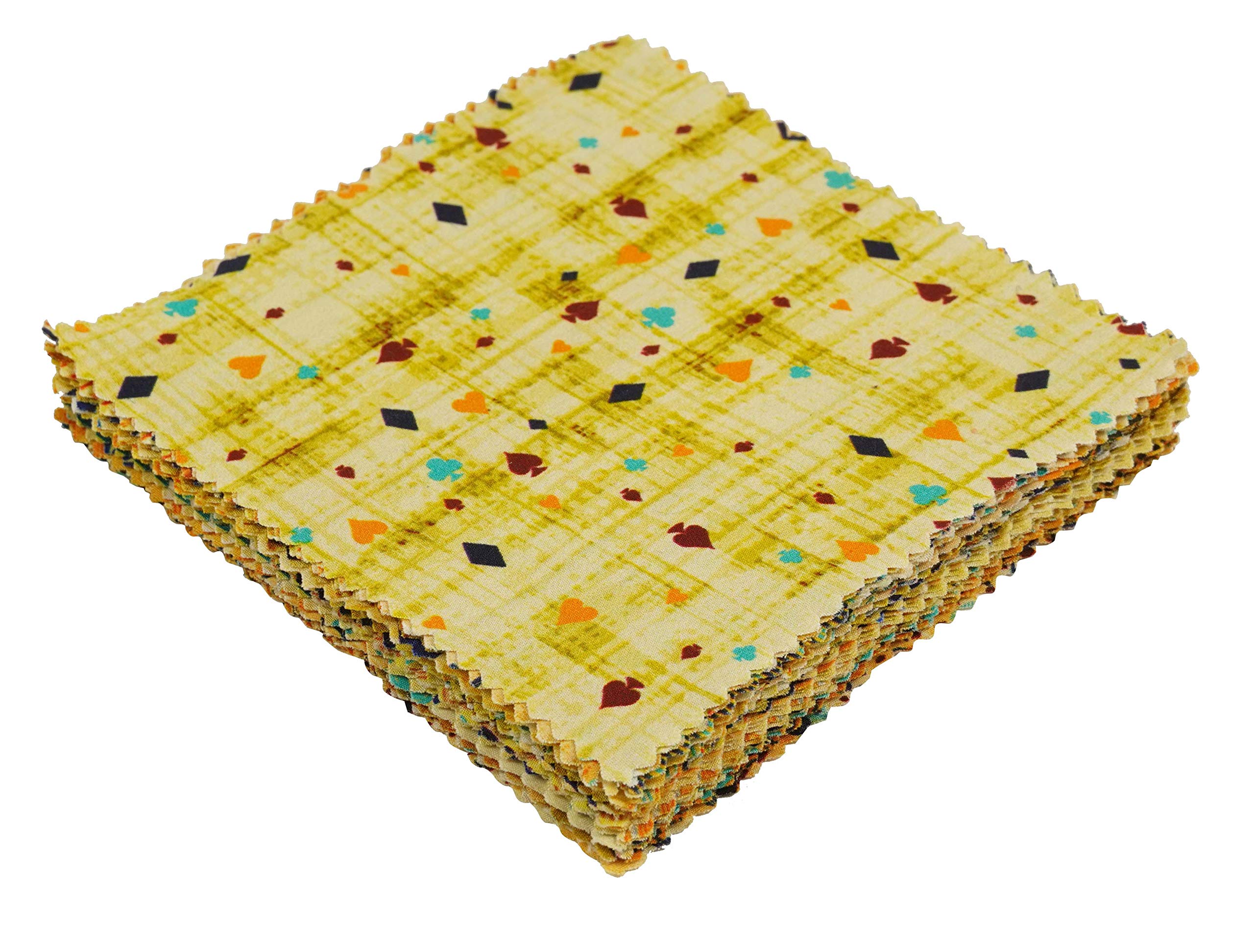 Soimoi Geometric with Texture Print Precut 10-inch Cotton Fabric Quilting Squares Charm Pack DIY Patchwork Sewing Craft