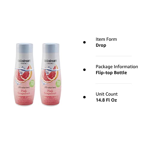 SodaStream Pink Grapefruit Zero Calorie, 14.8 Fl Oz (Pack Of 2)