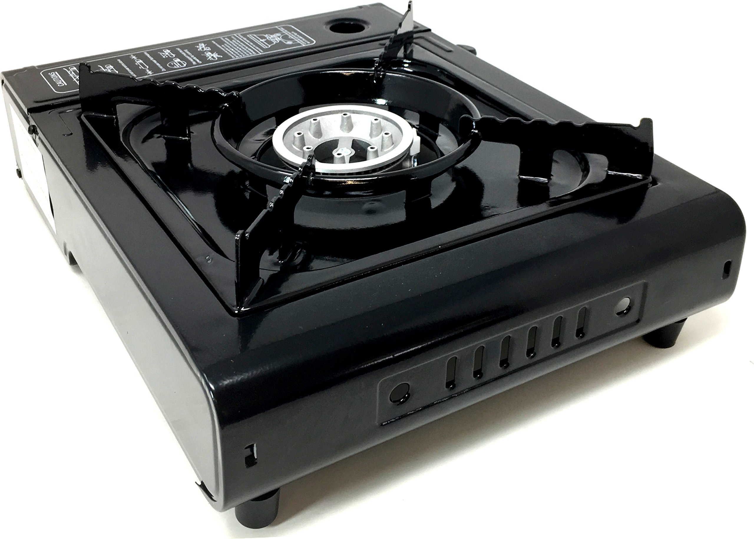 Portable Outdoor Camping Butane Gas Stove Full Stainless Steel Body with Electronic Ignition and Carrying Case
