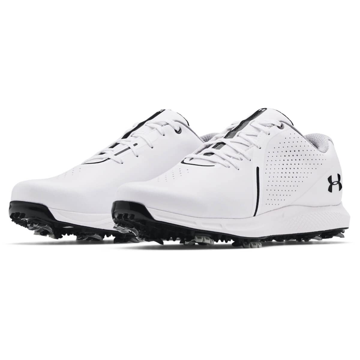 Under Armour Mens Charged Draw RST Golf Shoe, White/Black, 10.5 US