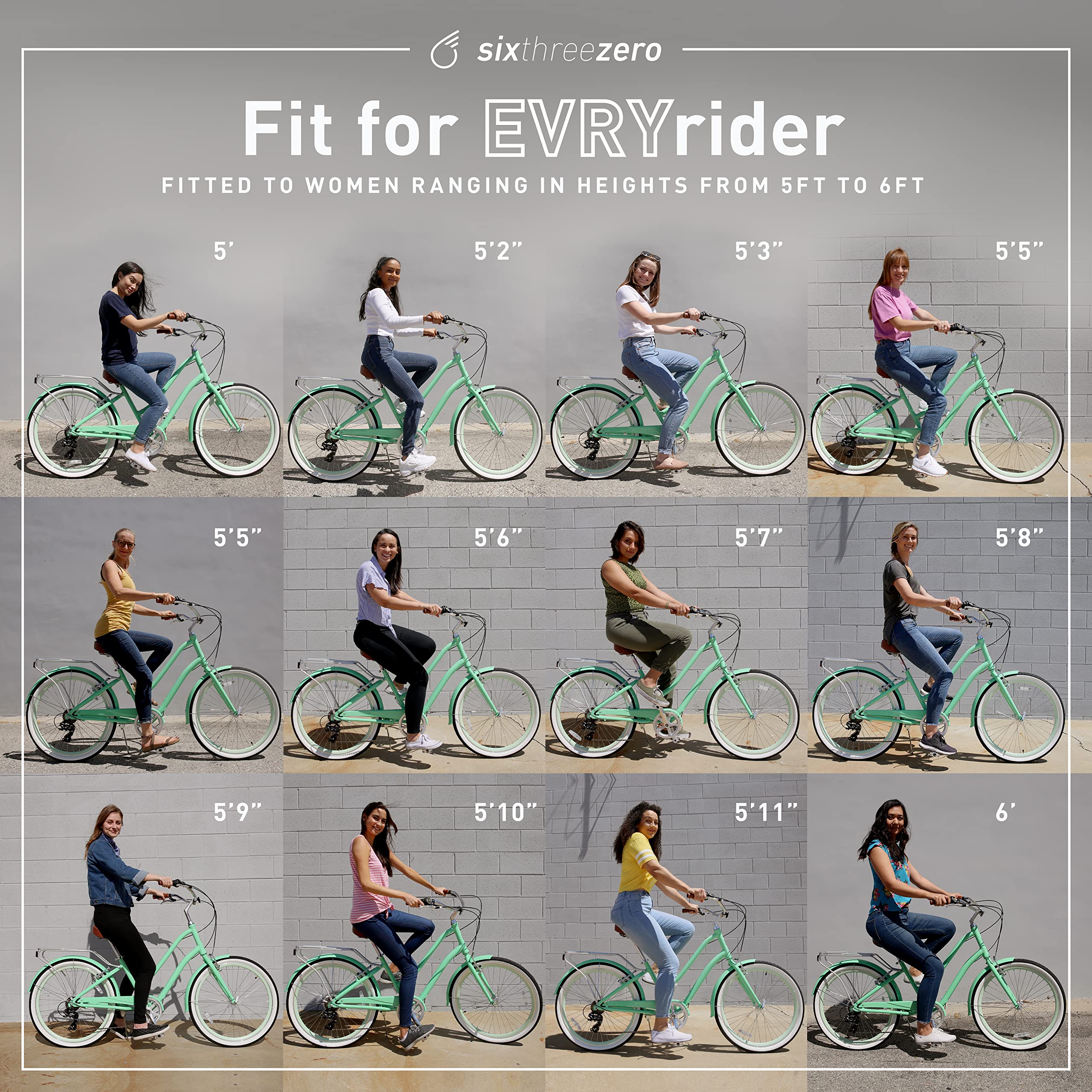 sixthreezero EVRYjourney Women's Beach Cruiser Bike, Step-Through Touring Hybrid Bicycle