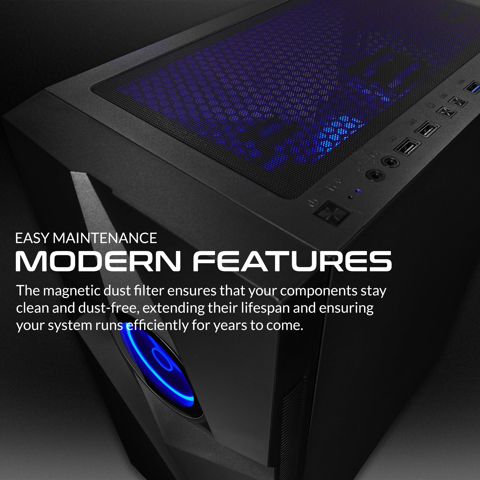 SAAV T102 Gaming PC Desktop Computer Tower Prebuilt with Intel Core i7 2.8GHz, 16GB RAM, GeForce GTX 1660 Super 6GB GDDR6, 1TB SSD, RGB Fans, WiFi 6, Bluetooth, Windows 10, Mouse & Keyboard - Black
