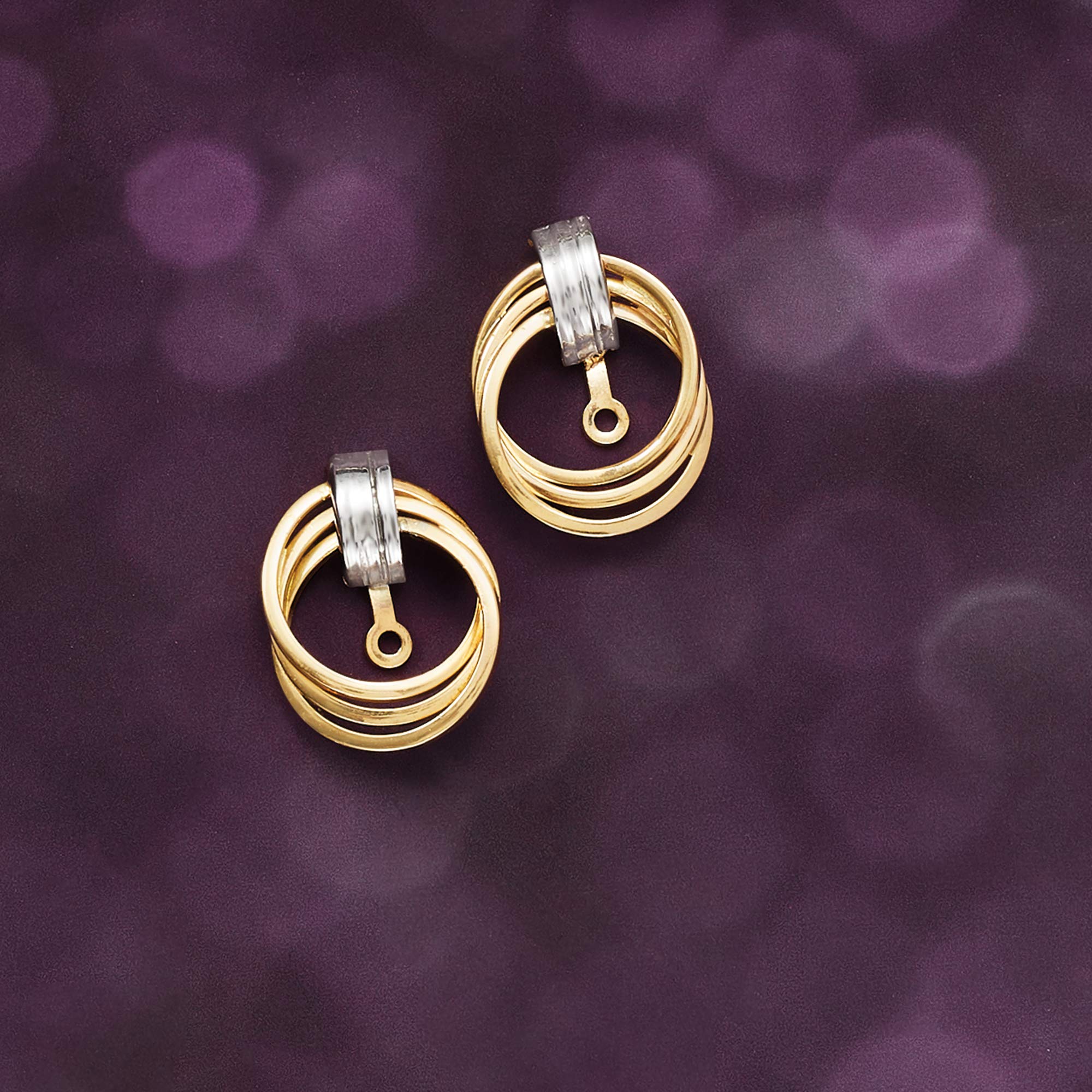 Ross-Simons 14kt 2-Tone Gold Love Knot Earring Jackets