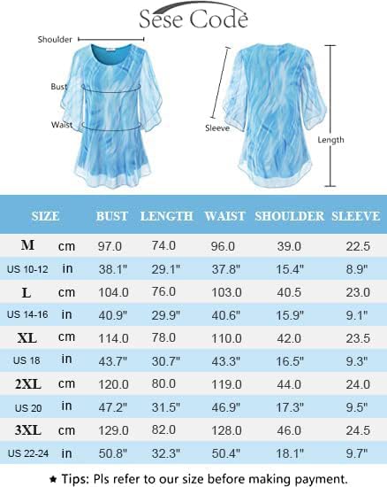 SeSe Code Chiffon Blouses for Women Business Casual Bell Sleeve Tops for Women Formal Tops Plus Size Tunic Tops Mesh Loose Fitting Tops Black XXL