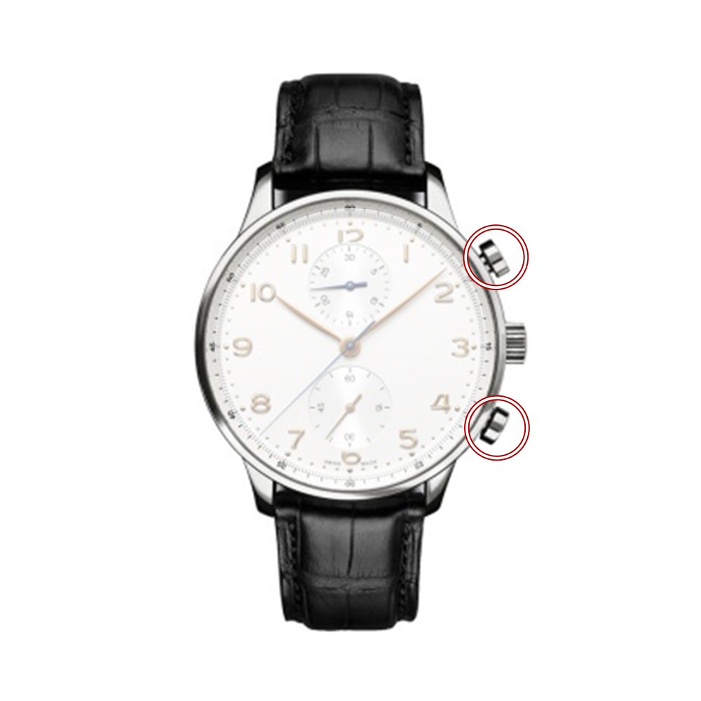 Steel Watch Push Button for IWC Portugieser Chronograph Watch IW3714 Pusher(Silver)