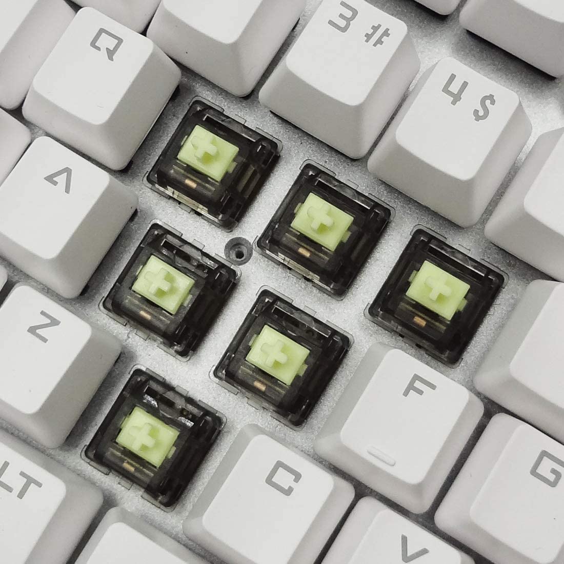 ZugGear Linear Switches 67g Transparent Housing Blue Switch with Gold-Plated Spring Smooth Stem 5 Pins Linear Keyswitch (DUROCK L5 Clear, 20pcs)