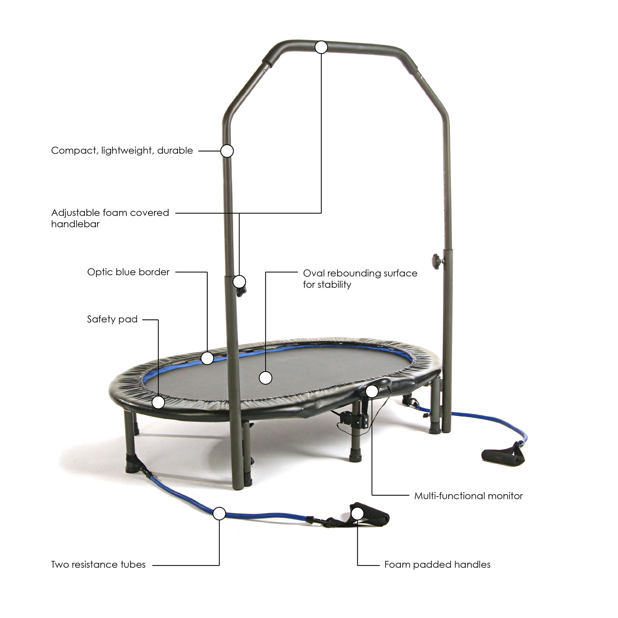Stamina Fitness Trampoline - Exercise Trampoline with Smart Workout App - Indoor Trampoline Fitness Rebounder