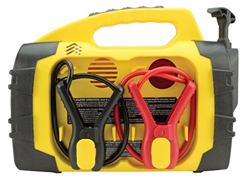 Rally Portable 8 in 1 Jump Starter and Power Source Unit with Air Compressor/Tire Inflator, AC/DC Power Outlets, LED Work Light and Hand Generator (7471)