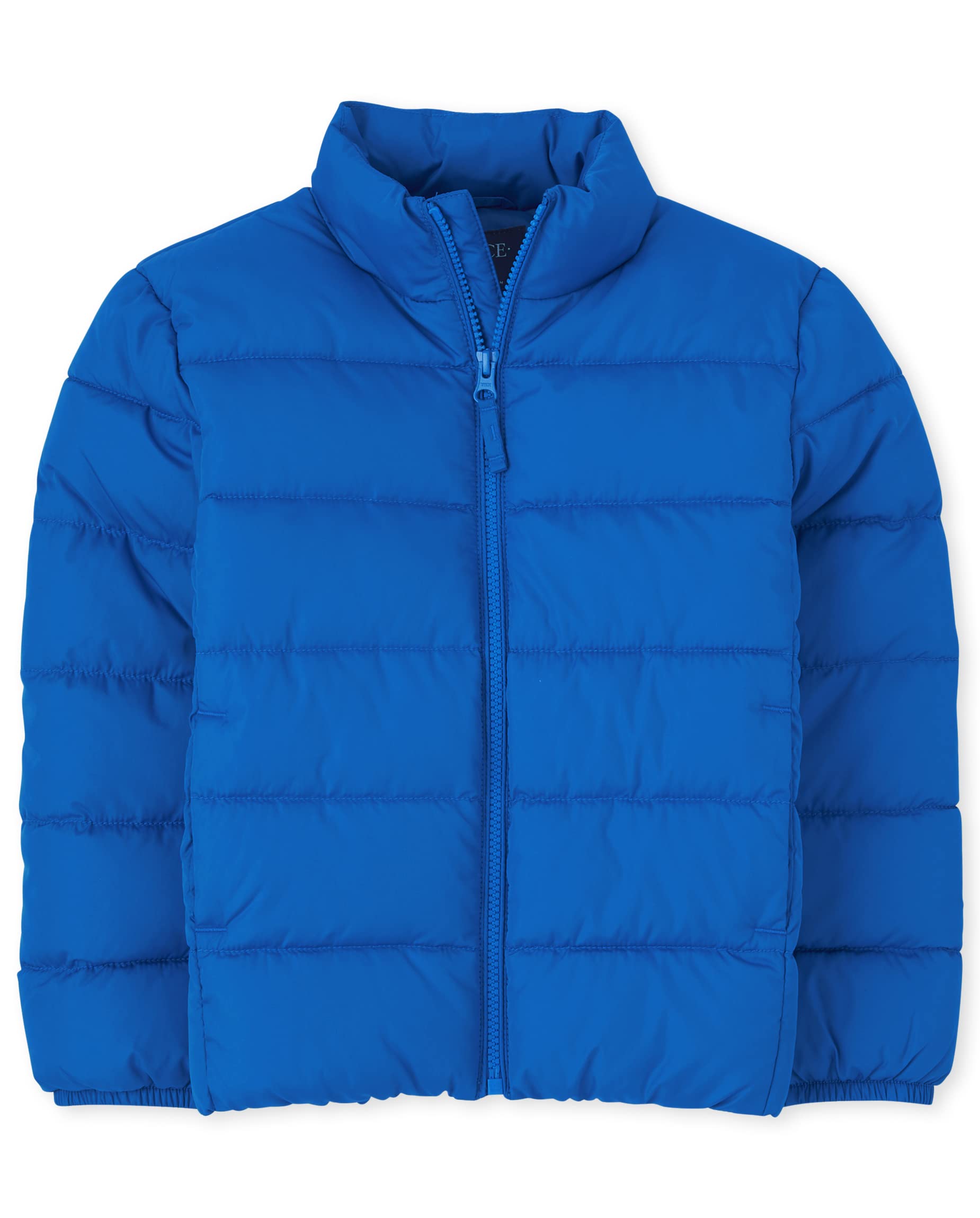 The Children's Place Boys' Medium Weight Puffer Jacket, Wind, Water-Resistant, Charger Blue, Medium (7/8)